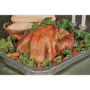 Durable Foil Rectangular Aluminum Roasting Pan, X-Large, 16 5/8” x 11 7/8” x 2 ½” (Pack of 12)