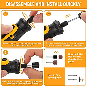 Hoteche Mini Cordless Rotary Tool Kit 5-Speed 8V Li-ion Battery with 42 Accessories - Precision Multi-Purpose Electric Rotary Tool for Grinding, Sanding, Cutting and Engraving