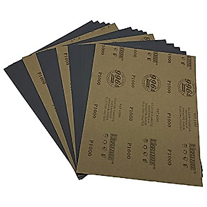 AutKerige 1000 Grit Wet Dry Sandpaper, 9 x 11 Inch Sanding Sheets, 15PCS Premium Silicon Carbide Sand Paper for Wood Metal Ceramic or Auto Polishing and Scratches Removing