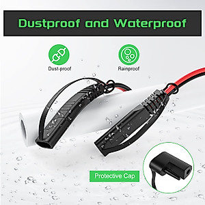 Bateria Power 100FT Red+Black10AWG Solar Extension Cable + SAE Extension Cable 10 Feet SAE to SAE Quick Disconnect Connector for Outdoor Automotive RV Boat Marine Solar Panel