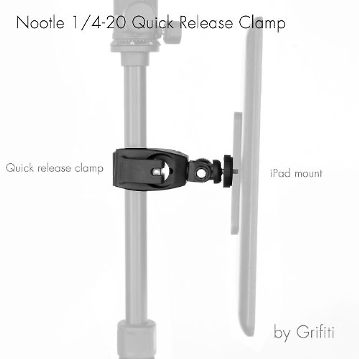GRIFITI Nootle Quick Release Pipe Clamp and Universal Phone Mount Adjustable for iPhone, Smartphone, Galaxy, Pixel, Andriod, HTC One, Nokia, Fits Handlebars, Music and Mic Stands, Tripods