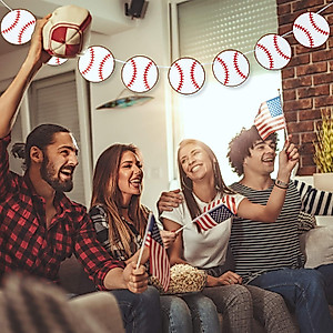 4 Pieces Baseball Banner Baseball Paper Garland for Sports Theme Party Decorations Baby Shower Birthday Photo Prop