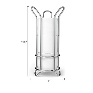 BROOKSTONE, Bronze Toilet Paper Holder, Freestanding Bathroom Tissue Organizer, Minimalistic Storage Solution, Modern & Stylish Design [Holds MEGA Rolls]