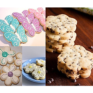 Ecoart Cookie Cutter Set - Star Flower Heart Butterfly Biscuit Cutters - Stainless Steel Sandwich Cutters/Vegetable Cutters Shapes Set with Comfort Grip for Kids & Adults (Set of 4)