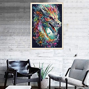 5D Diamond Art Painting Kits, Diamond Art Kits for Adults Kids, Full Drill Diamond Rhinestone Arts Craft Picture Embroidery Painting by Numbers for Home Wall Decor, 11.8 x 15.75 inch (Dragon A)