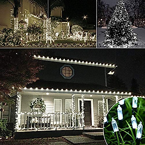 Joomer Battery Christmas Lights, 33ft 100LED Battery Operated Mini String Lights 8 Lighting Modes Timer Waterproof for Home, Garden, Party, Holiday, Christmas Trees Decoration (White)