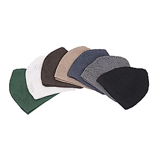 JILANI HANDICRAFT 7X Islamic Muslim Knitting Kufi Topi Prayer Hat Crochet Taqiyah Takke Skull Cap