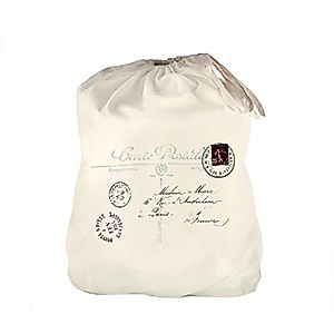 Vintage House Postale Laundry Bag Extra Large Cotton Heavy Duty 28 x 35 inches with Drawstring Closure