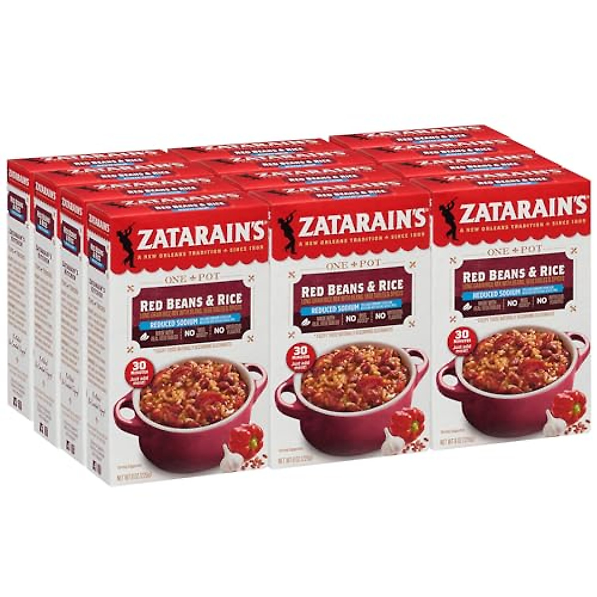 Zatarain's Reduced Sodium Red Beans & Rice, 8 Oz (Pack Of 12)
