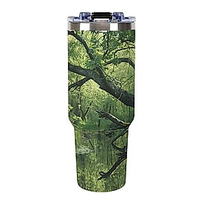 An Ancient Swamp Insulated Stainless Steel Travel Mug, 40 Oz Tumbler with Handle And Straw Double-Wall Vacuum Coffee Cup, Leak-Proof Lid, Keeps Drinks Hot/Cold for Hours