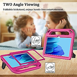 TIRIN Case for Samsung Galaxy Tab A7 10.4 inch 2020/2022, Galaxy Tab A7 Kids Case, Built-in Screen Protector Shockproof Handle Stand Case for Samsung Tab A7 10.4 Inch (SM-T505/T500/T507/T509), Pink