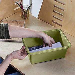 ECR4Kids Scoop Front Storage Bin, Multipurpose Organization, Fern Green, 5-Piece