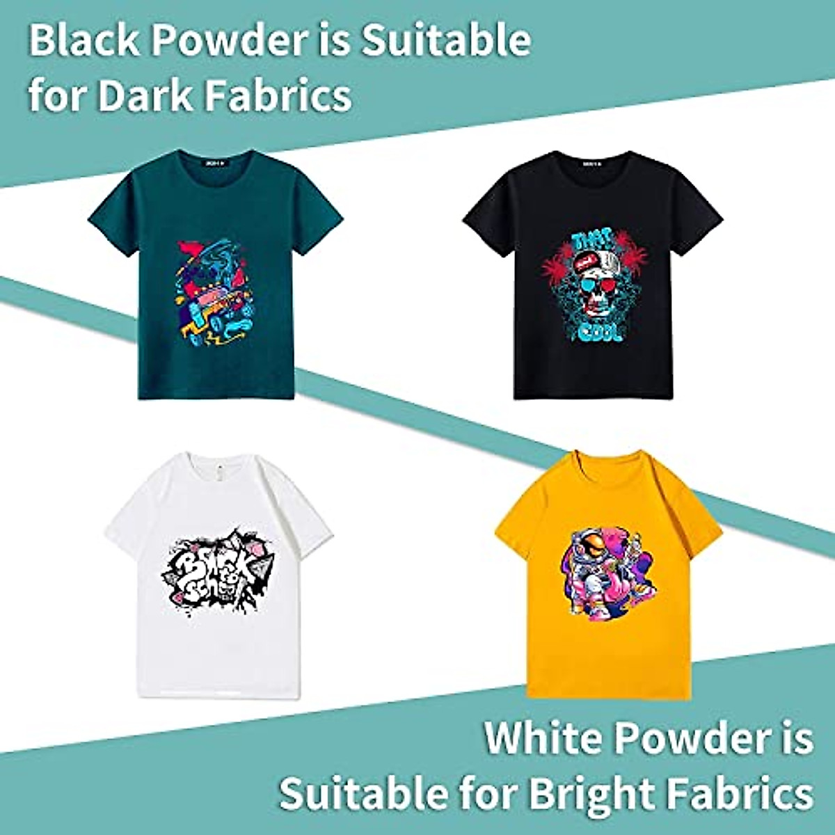 DTF Powder White Digital Transfer Hot Melt Adhesive, 400g/14oz DTF Pretreat Powder for DTF Printer Direct Print on All Fabric Include Jeans Cotton T Shirt Textile etc