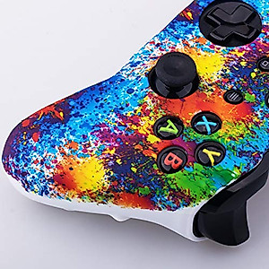 9CDeer 1 Piece of SiliconeTransfer Print Protective Cover Skin + 6 Thumb Grips for Xbox One/S/X Controller Colour Paint