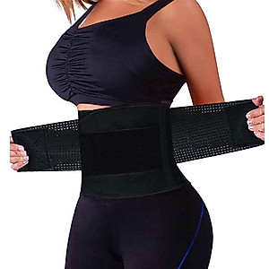 QEESMEI Waist Trainer Belt - Waist Cincher Trimmer - Slimming Body Shaper Belt - Sport Girdle Belt, XX-Large Black