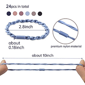 AIERSA 24 Pcs Boho Hair Ties for Women/Girls,No Damage Hair Elastics Band for Thick Hair Curly Hair, Oversize Bracelet Hair Ties,Will Not Strangle The Wrist, Cute Bracelet Ponytail Holders