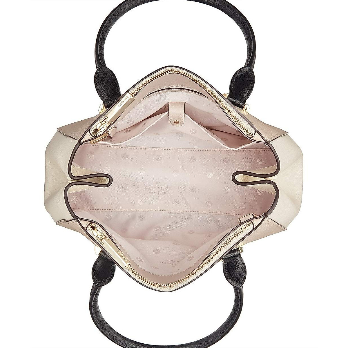 kate spade new york Sydney Double Zip Leather Satchel, Tusk Multi