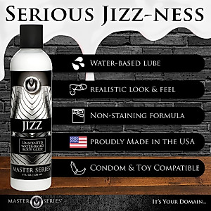 Master Series Jizz Unscented Water-Based Lube, 8 Ounce