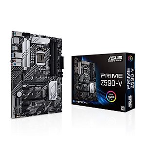 ASUS Prime Z590-V LGA 1200 (Intel® 11th/10th Gen) ATX motherboard (PCIe 4.0, 8+1 Power Stages, 3X M.2, 1Gb LAN,SPI-TPM header, Thunderbolt™ 4 support, Aura Sync RGB)