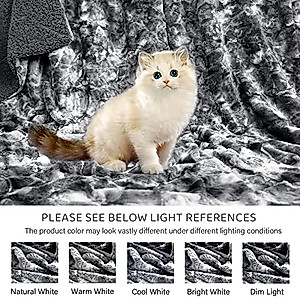 Comaza Faux Fur Throw Blanket with Reversible Sherpa for Sofa,Couch and Bed,Queen Size Soft Cozy Fuzzy Plush Fluffy Fleece Blankets(Gray,90x90 inches)