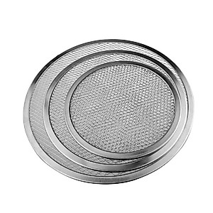 Baost Durable Pizza Screen Aluminum Pizza Pan Thicken Non-stick Net Round Pizza Mesh Pan Baking Tray Mesh Crispy Baking Mats Oven Baking Tray Net Cookware Plate Pan 7 Inch