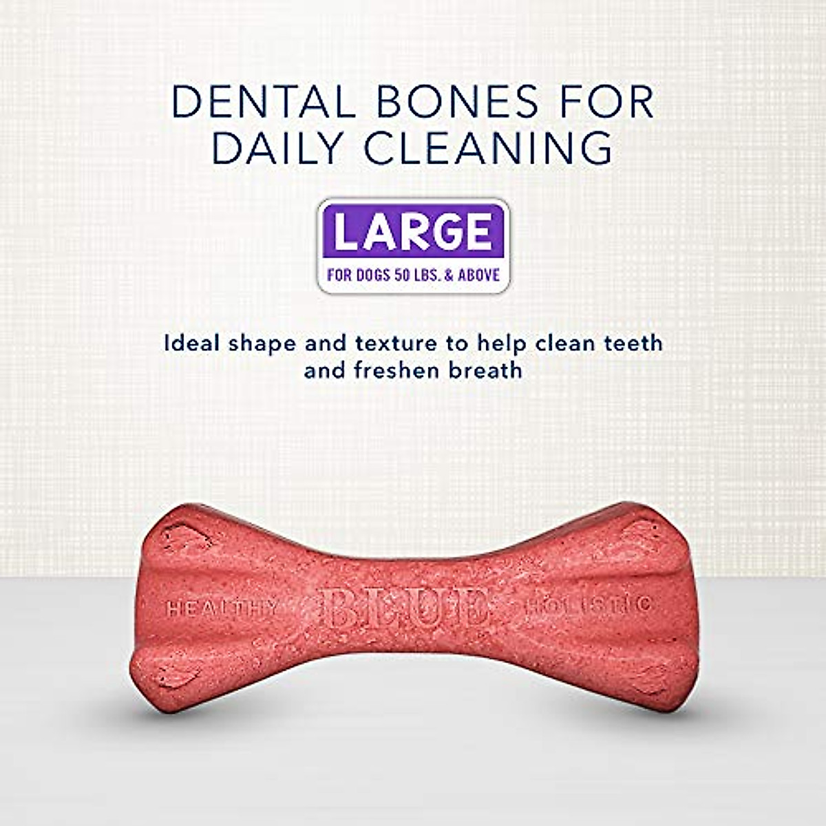 Blue Buffalo Dental Bones Large Natural Dental Chew Dog Treats, (50 lbs and up) 36-oz Bag Jumbo Pack