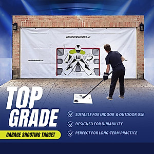 Winnwell Hockey Garage Shooting Tarp - Foldable Street Hockey Goalie Pads - Training Equipment for Shooting Target Games