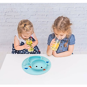 Baby Silicone Plate, Toddler Suction Plates Mini Plate Placemat for Kids and Infants Self Feeding, BPA Free, Microwave & Dishwasher Safe
