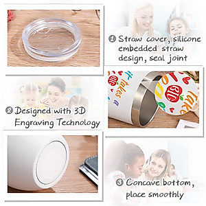 6 Pack Teacher Gifts Teacher Tumbler Bulk 12oz Stainless Steel Teacher Wine Glass with Lids and Straws Teacher Appreciation, Birthday Gifts for Daycare, Kindergarten Teacher (Apple)