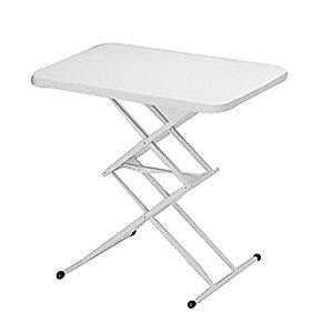 TOE Computer Desk Multifunctional Portable Study Writing Desk Adjustable Folding Laptop Desk Learning Desk with Drawer Stand for Home Office (Color : White)