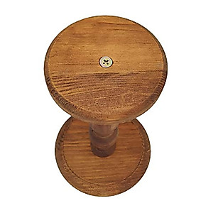 Owlgift Rustic Brown Vintage Style Wood Hat Stand, Wig Holder Display, Helmet Organizer Storage