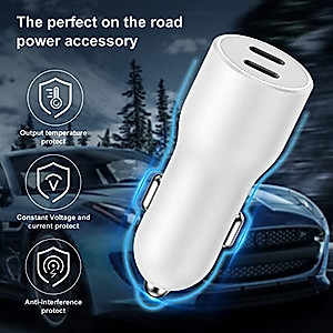 iPhone 11 12 13 14 Car Charger, 45W Dual Port USB C Power Delivery Fast Car Charging Adapter Plug with 2Pack 6ft Type C to Lightning Cable Cord for iPhone 14 Pro Max/13 Pro/12 Pro/12 Mini/11/iPad.