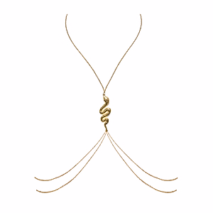 14K Gold Body Chain for Women, Sexy Hot Snake Bikini Body Chain Jewelry for Wedding Beach Body Accessories (95cm)