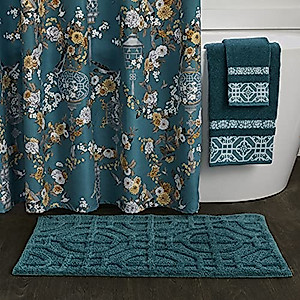 SKL Home Vern Yip Floral Lanterns Hand Towel Set, Teal 2 Count