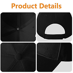 Personalized Custom Baseball Cap Customize Your Own Design Text, Photos, Image Logo Adjustable Hat Unisex (Black)