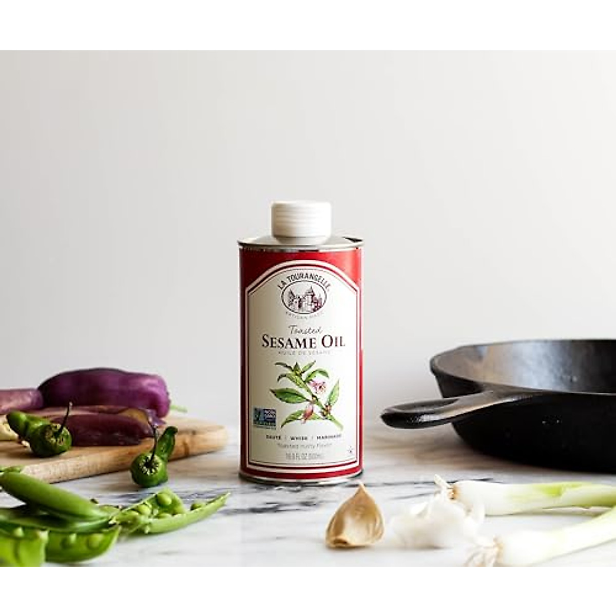 La Tourangelle, Toasted Sesame Oil, Great for Cooking, Add to Noodles, Stir-Fry, Vegetables, Vinaigrettes, and Marinades, 16.9 Fl Oz