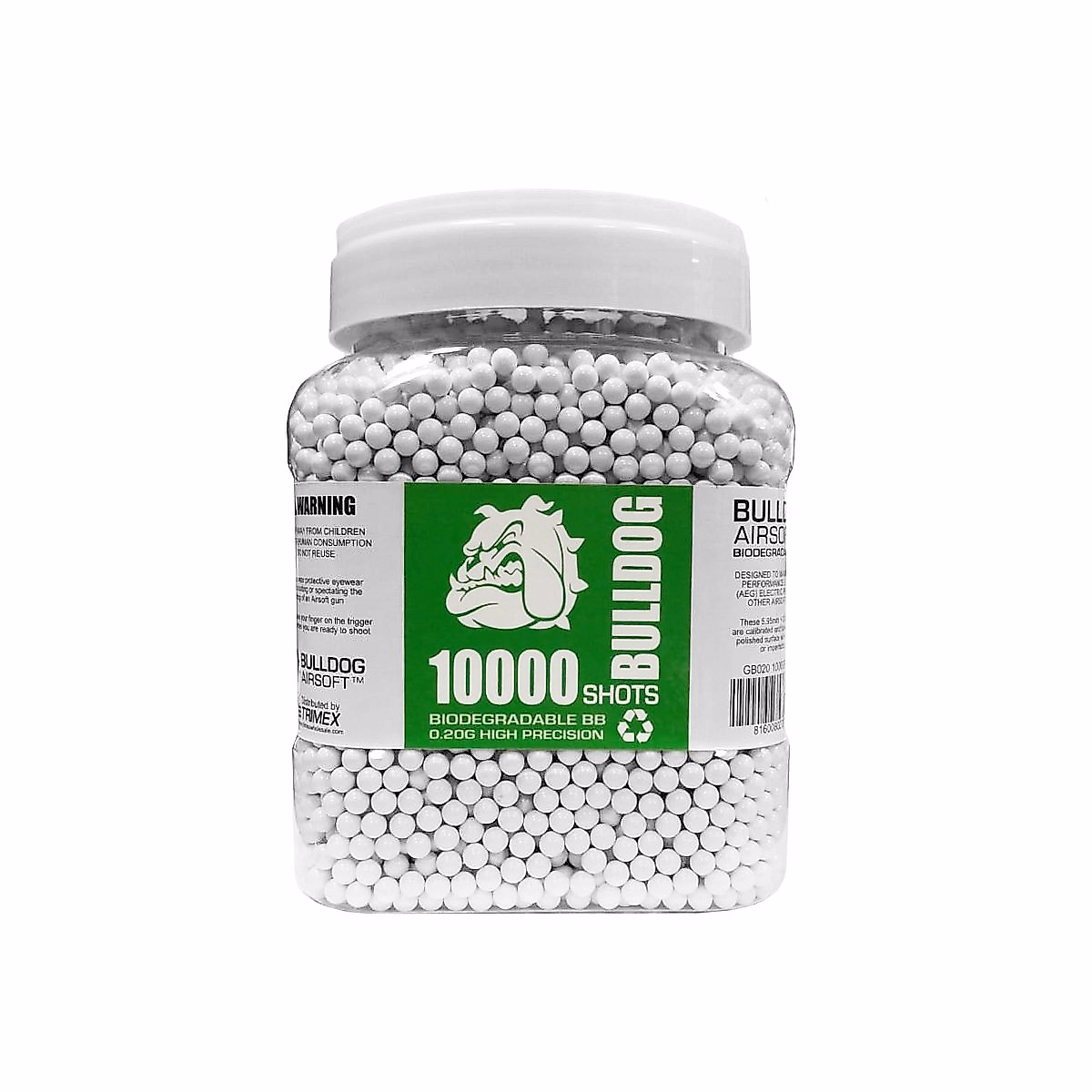 BULLDOG AIRSOFT - 10,000 Airsoft Pellets [0.20g] Biodegradable [6mm White] Triple Polished [Pro Team Grade]