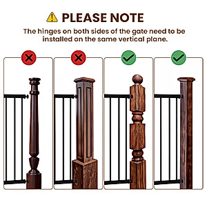 Mumeasy 36" High Extra Tall Dog Gate, 29.6"-40.5" Wide Pressure Mounted Tall Baby Gate for Dog, Auto Close Pet Gate with Door for Stairs,Doorways,House,Black