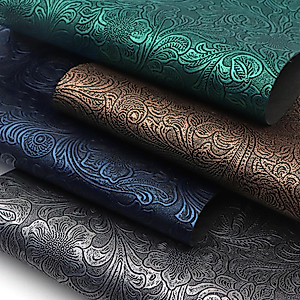 David accessories Bump Texture Faux Leather Sheet 4 Pcs 7.7" x 12.9" (20 cm x 33 cm) Plain Geometric Pattern Printed Faux Leather Fabric Sheet for DIY Bows Earrings Making Crafts (D)