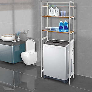 MSAIERPLR Over The Toilet Storage Cabinet Bathroom Storage Shelf Freestanding Storage Rack Bathroom Rack for Washing Machine Over Washer & Dryer Shelves Suitable for Use in Kitchens Bathrooms Laundry