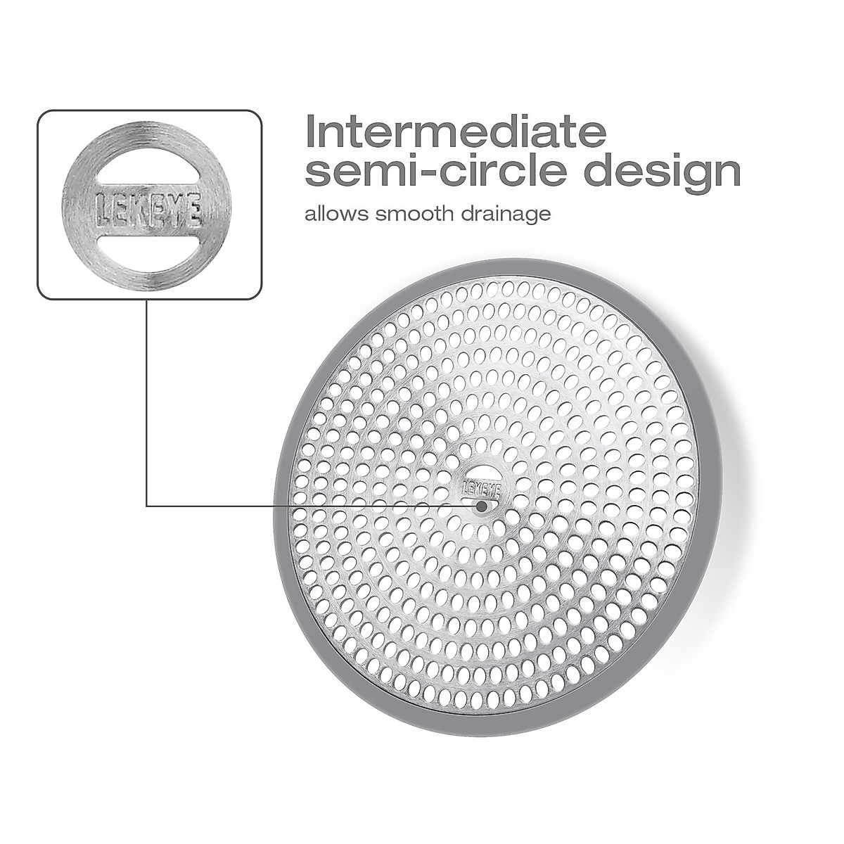 LEKEYE Shower Drain Hair Catcher/Strainer/Stainless Steel and Silicone