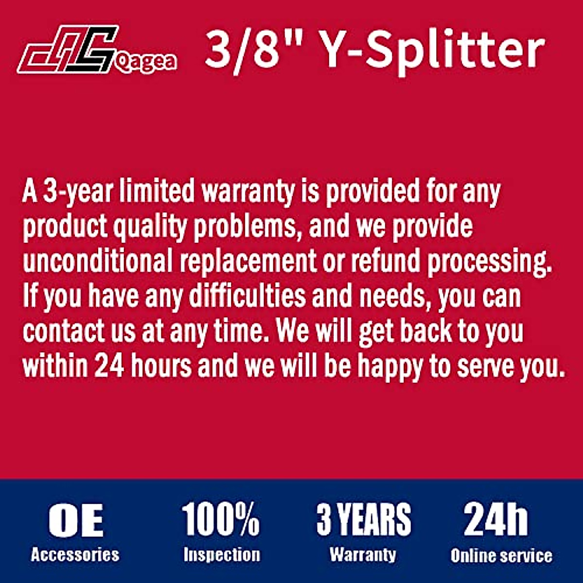 Qagea 3/8" Y Splitter, Low Pressure Propane Natural Gas Quick Connect/Disconnect Separator Fit for Weber Gas Grill, Pizza Oven, RV, Generator, Patio Heater/Fire Pit