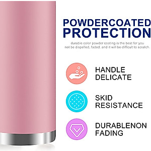20 oz tumbler with handle, Lids and Straw, insulated Stainless Steel Coffee Mug, Keeps Drinks Cold up to 12 Hours, Fits in Car Cup Holder, 100% Leakproof, Iced Tea or Coffee, Smoothie(Candy Pink)