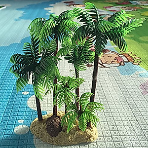 TEHAUX Plastic Coconut Palm Tree Miniature Plant Bonsai Craft Micro Landscape DIY Decor