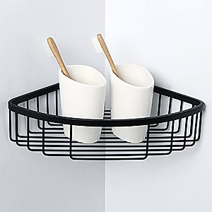 Alise GY200-B SUS 304 Stainless Steel Shower Caddy Bathroom Corner Basket Storage Wall Mount,Matte Black