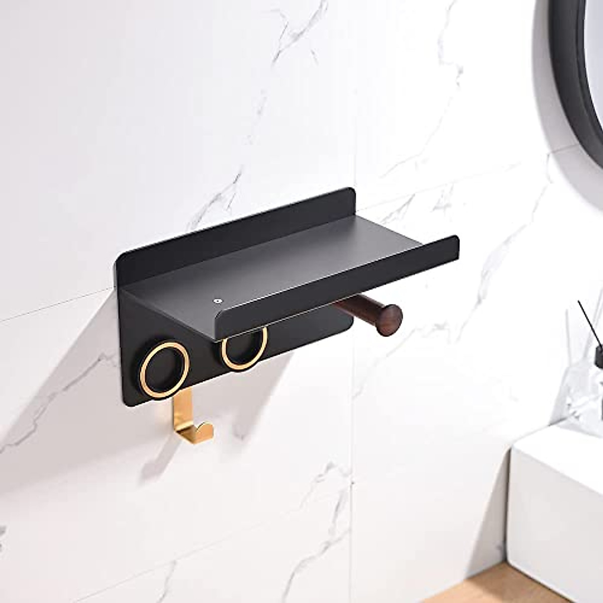 Wall Mounted Holder Compatible with Dyson Hair Dryer, Organizer Stand for Hair Dryer Wire Attachments Diffuser Nozzles, for Home Bedroom Bathroom