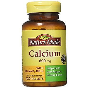 Nature Made Calcium 600 mg with Vitamin D Tabs, 120 ct