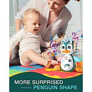 Cola Bear Baby Musical , Infant Crawling Toys with Music LED Lights Sounds Toddlers Electronic Interactive, Early Learning Preschool Dancing Walking Toy for 6 to 12 Months Boys and Girls