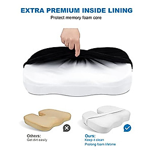 anngrowy Seat Cushion Office Chair Cushion Car Seat Cushion for Back Tailbone Pain Relief Wheelchair Cushions Butt Pillow Cushion Memory Foam Coccyx Cushion for Computer Office Chair Car Seat Driver