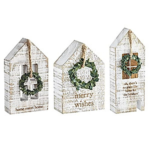 Mud Pie White Wreath Home Plaque, Home Sweet Home, 7" x 4"